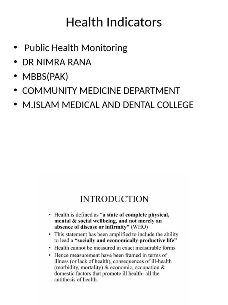 Understanding Health Indicators | PDF | Public Health | Infant Mortality
