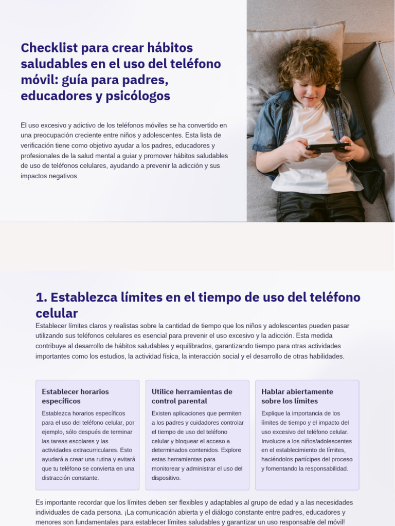 Checklist - Uso Del Celular | PDF | Teléfonos móviles | Adolescencia
