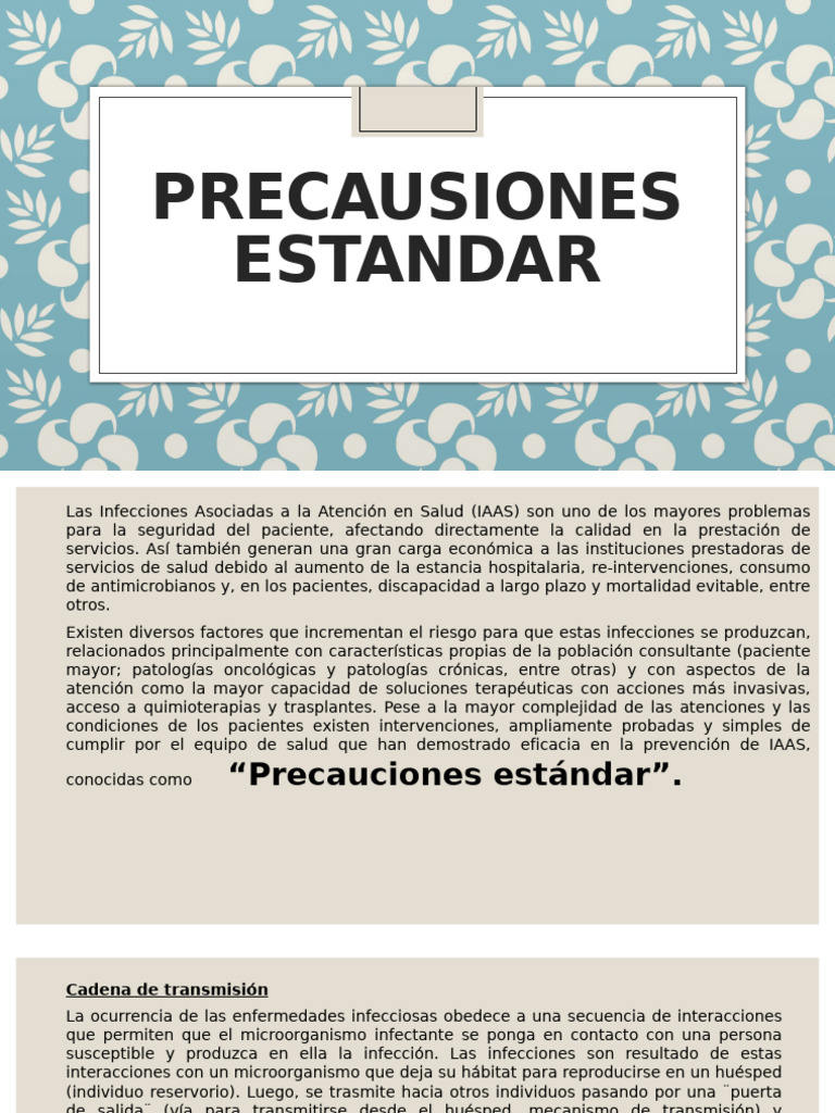 Precausiones Estandar | PDF | Infección | Microorganismo