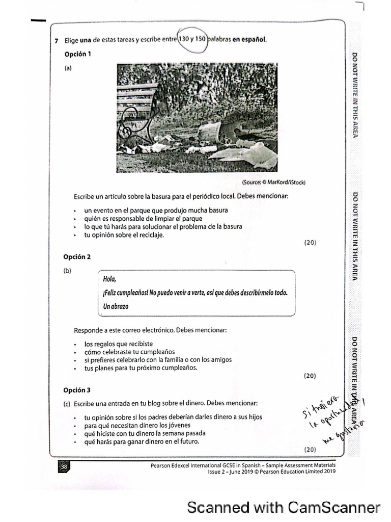 Q7 Reading + Writing Spanish | PDF