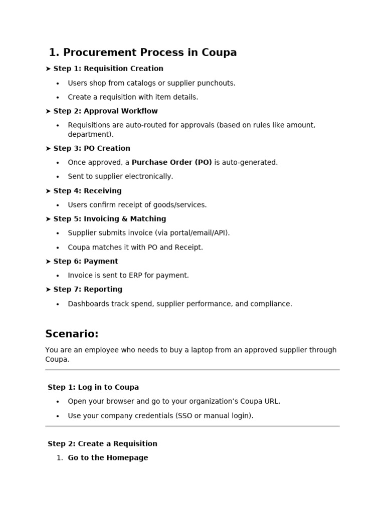 Coupa Purchase Order Creation Guide | PDF | Receipt | Invoice