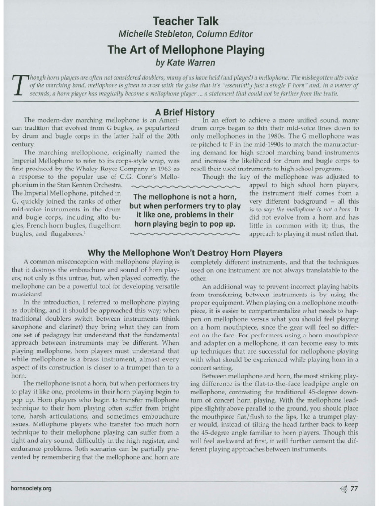 Understanding the Mellophone Instrument | PDF