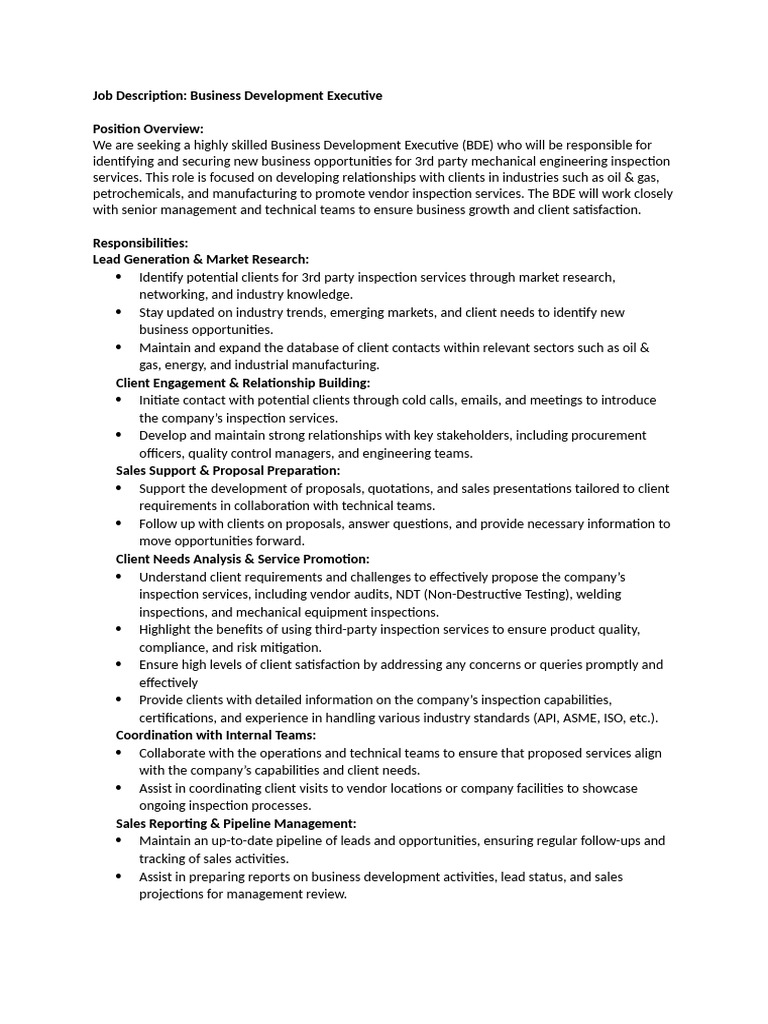 Business Development Executive Overview | PDF | Business