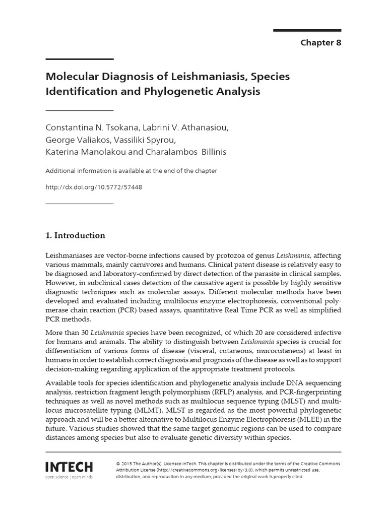Molecular Diagnosis of Leishmaniasis, Species Identification and Phylogenetic Analysis | PDF ...