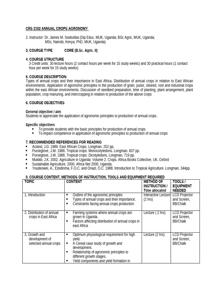 Annual Crop Production and Management | PDF | Crop Rotation | Cereals