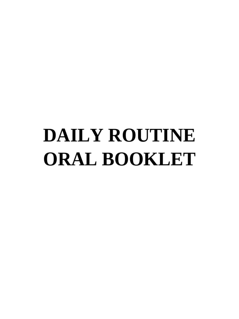 Daily Routine Oral Booklet | PDF
