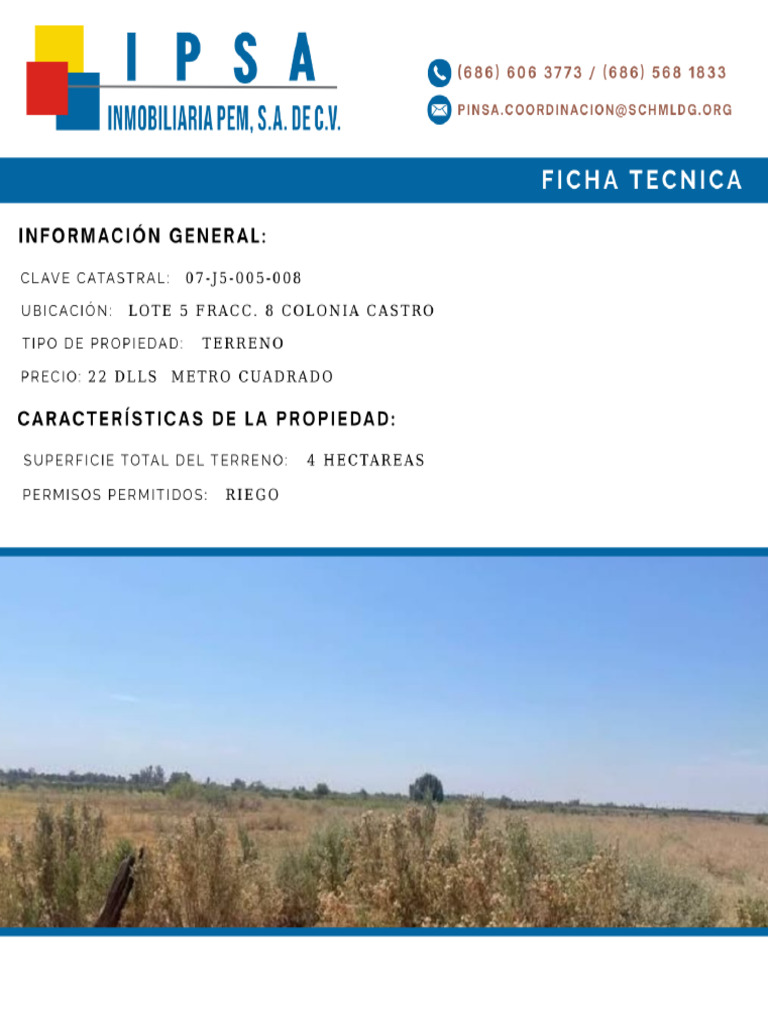 Ficha Tecnica Col Castro | PDF