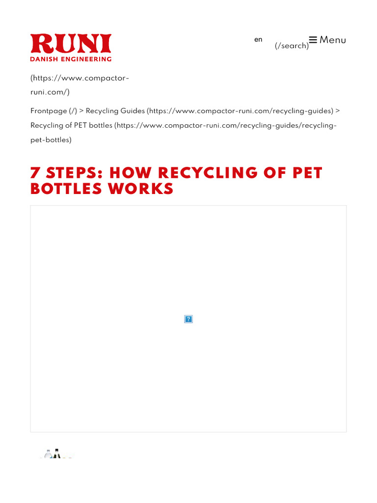 7 Steps to Recycle PET Bottles | PDF | Recycling | Plastic