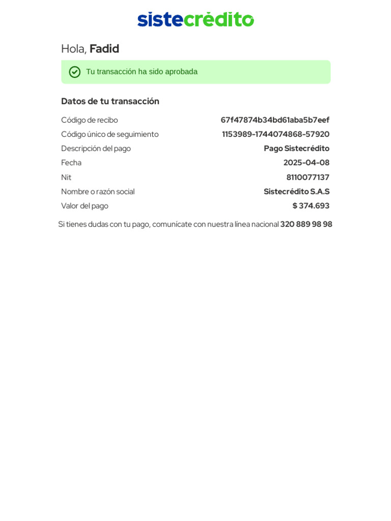 Comprobante De Pago Pdf