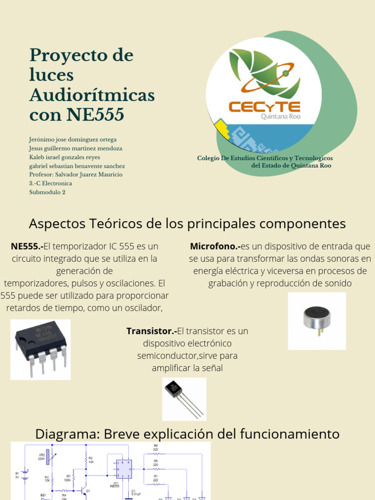 Proyecto de Luces Audiorítmicas Con NE555 | PDF | Micrófono | Electrónica
