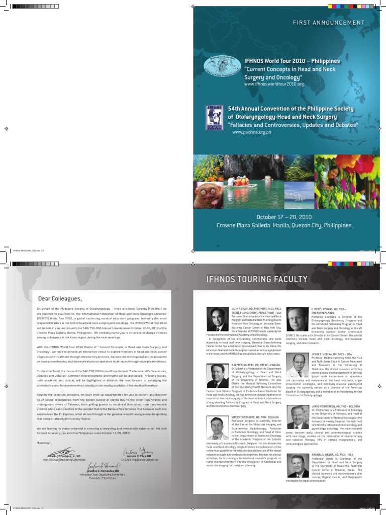 Ifhnos Brochure Fa 0129 | PDF | Head And Neck Cancer | Radiation Therapy