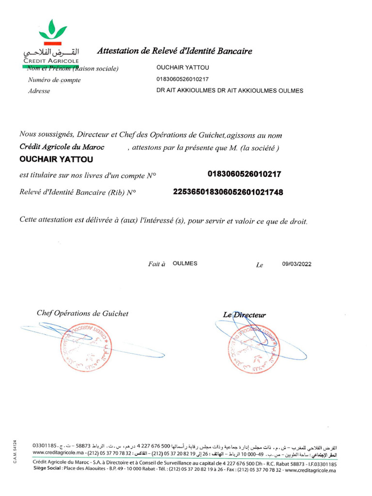 Rib Bancaire | PDF