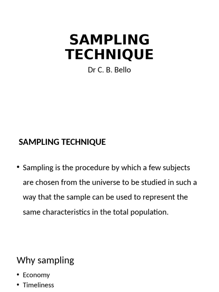 Sample and Sampling Technique New | PDF | Sampling (Statistics ...