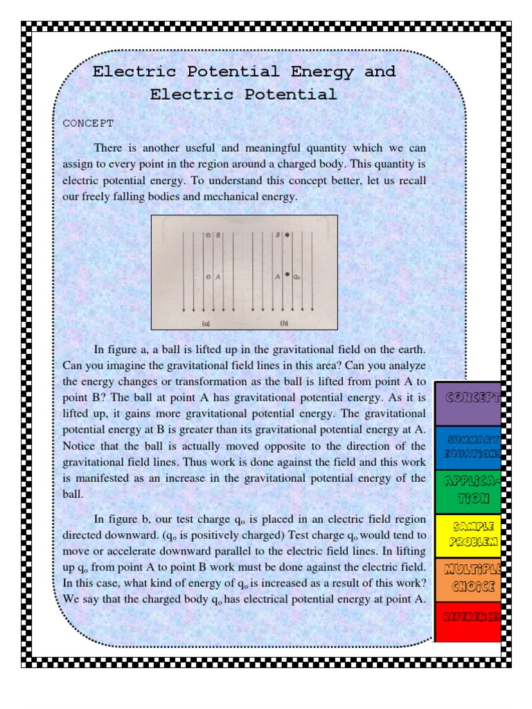 Electric Potential Energy and Electric Potential | PDF | Capacitor ...