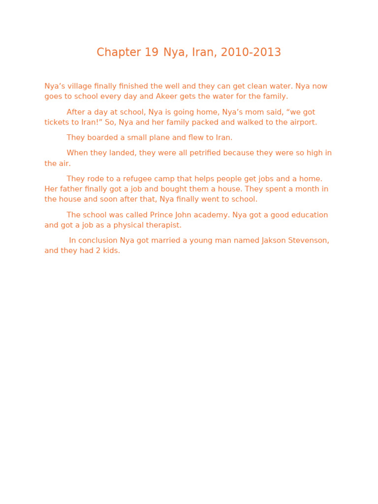 A Long Walk To Water Chapter 19 | PDF