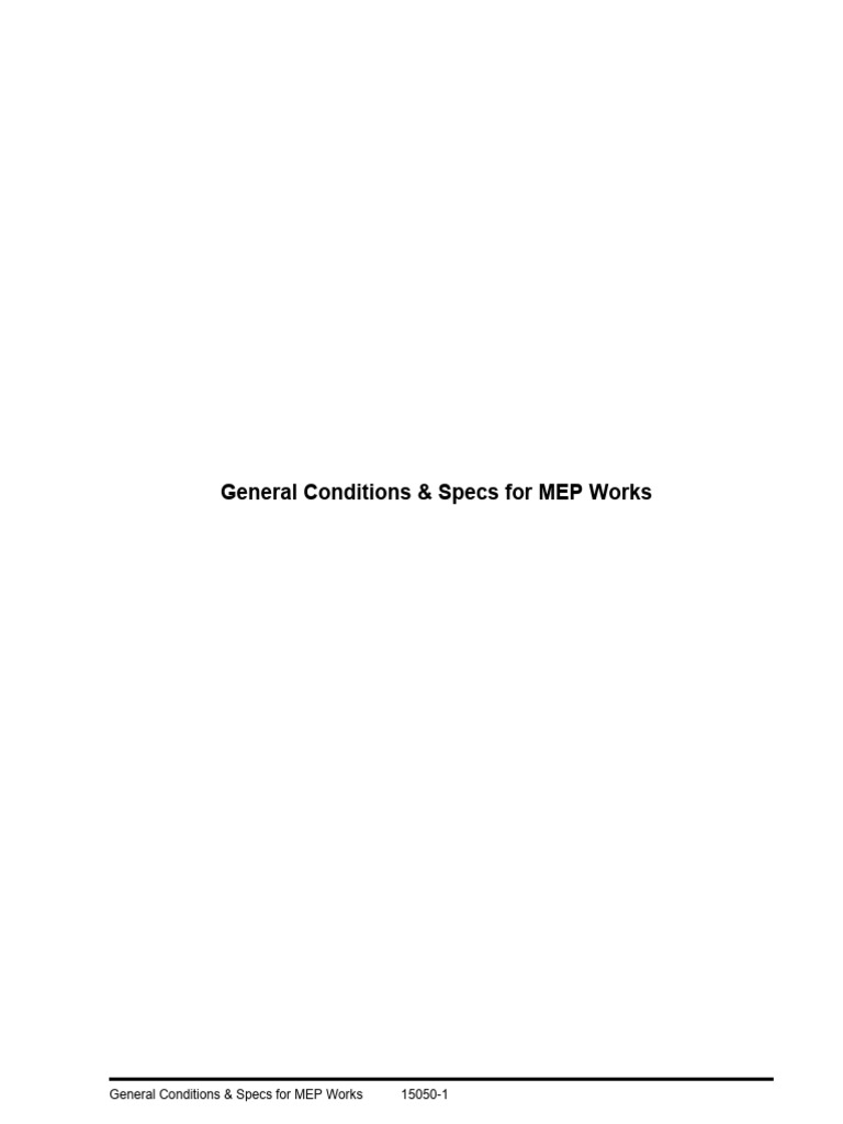 MEP Works General Conditions & Specifications | PDF | Specification ...