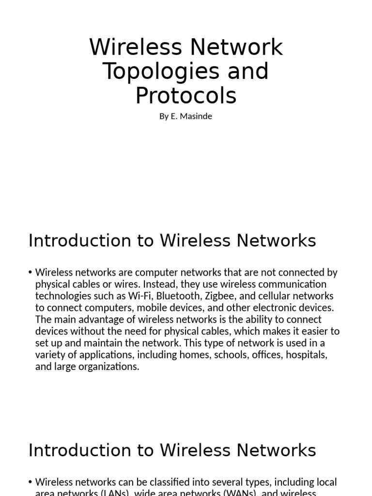 02-Wireless Network Topologies and Protocols | PDF | Computer Network ...