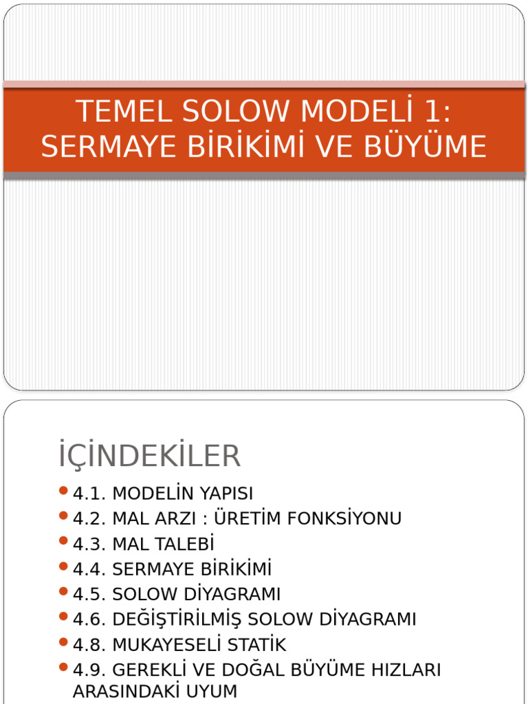 TEMEL SOLOW MODELİ 1 | PDF