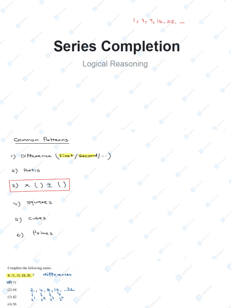 Series Completion and Logical Patterns | PDF