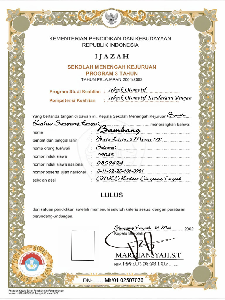 Dokumen-Banbang Ijazah | PDF