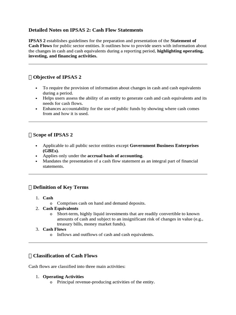 IPSAS 2: Cash Flow Statements Guide | PDF | Cash | Cash Flow Statement