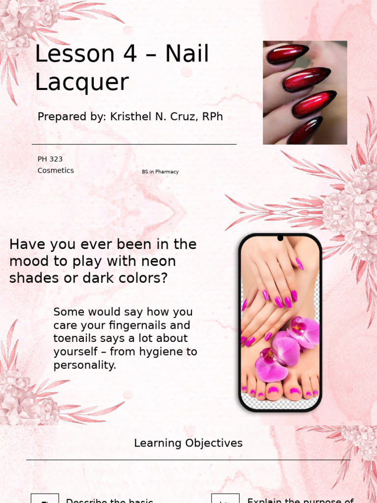 Lesson 4 - Nail Lacquer | PDF | Nail (Anatomy)