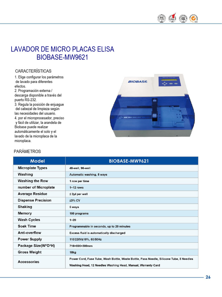 SPA Elisa+Microplate+Washer+BIOBASE | PDF