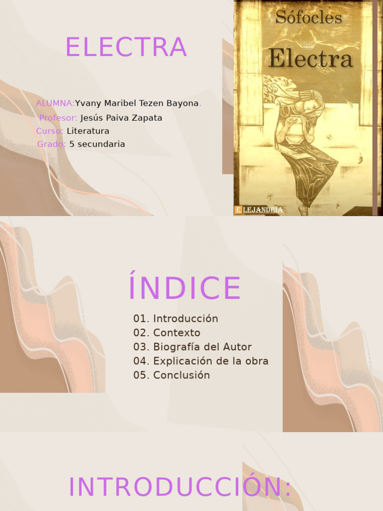 Electra de Sófocles | PDF | Sófocles