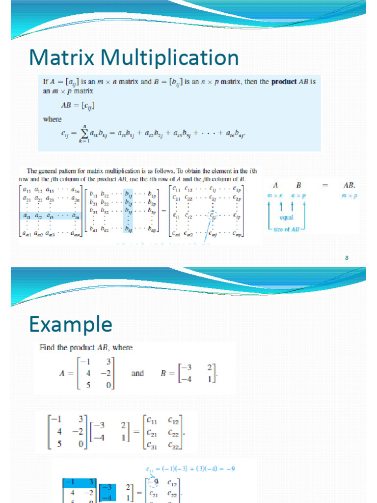 Lec2_matrices Algebra 3 | PDF
