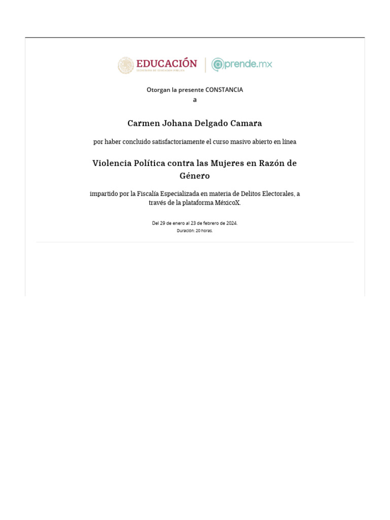 Certificado FISEL VPCL24011X - MéxicoX | PDF