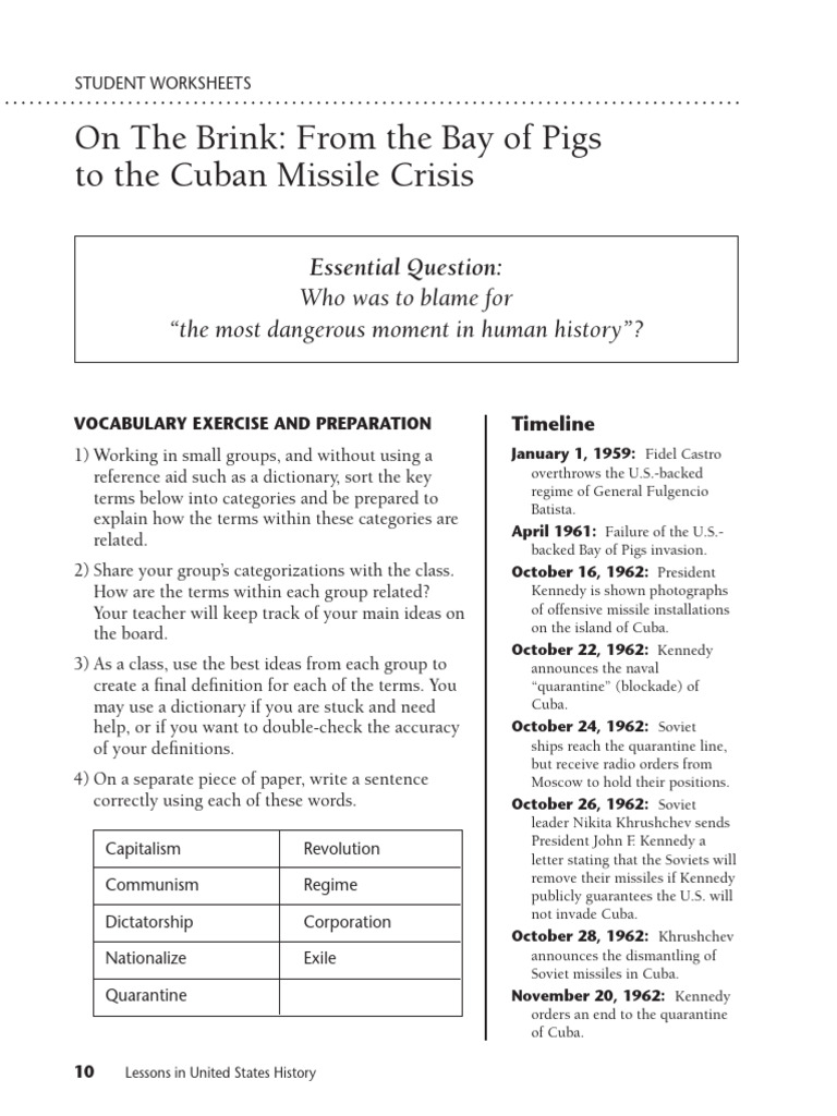 Hot On The Brink Bay of Pigs Cuban Missile Crisis | PDF