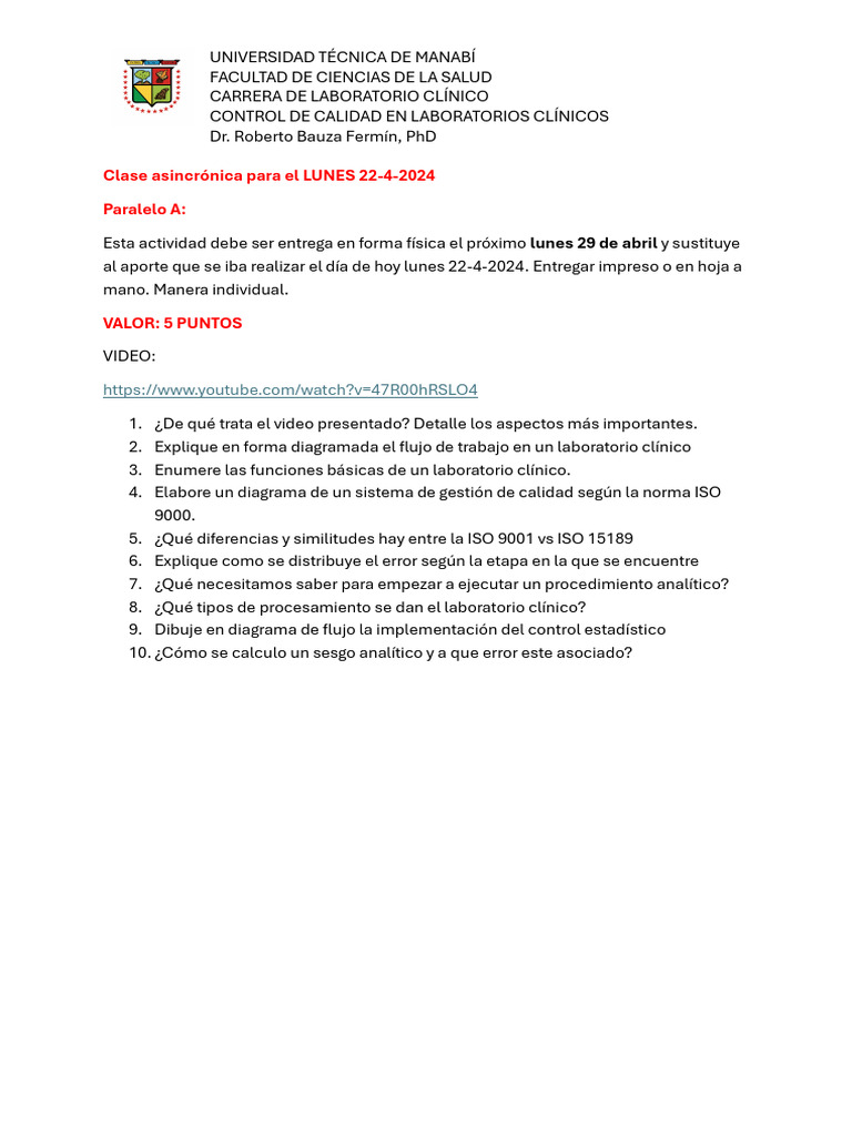 02 Clases Asincrónica y Deber 22-4-2024 | PDF