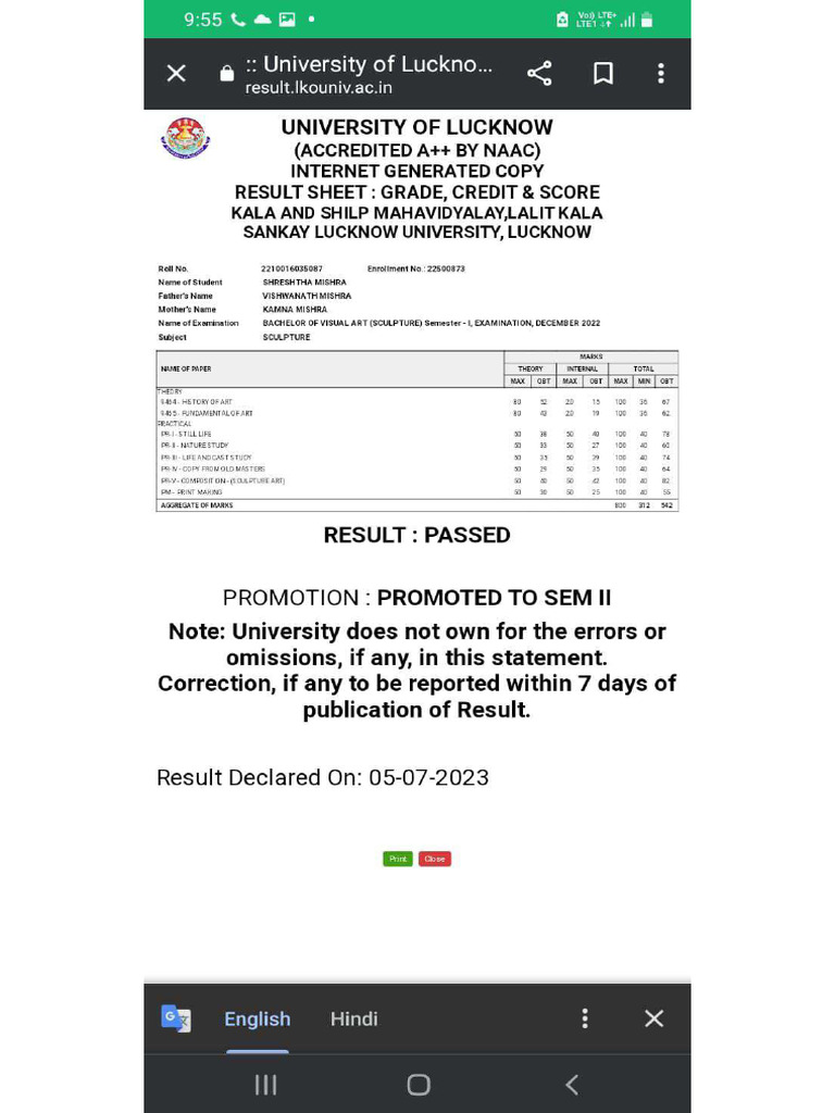 2nd Sem Marksheet) | PDF