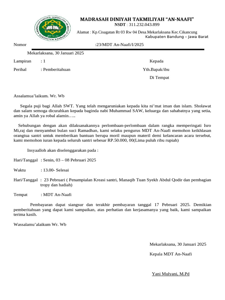 Surat pem.isro mi'raj | PDF