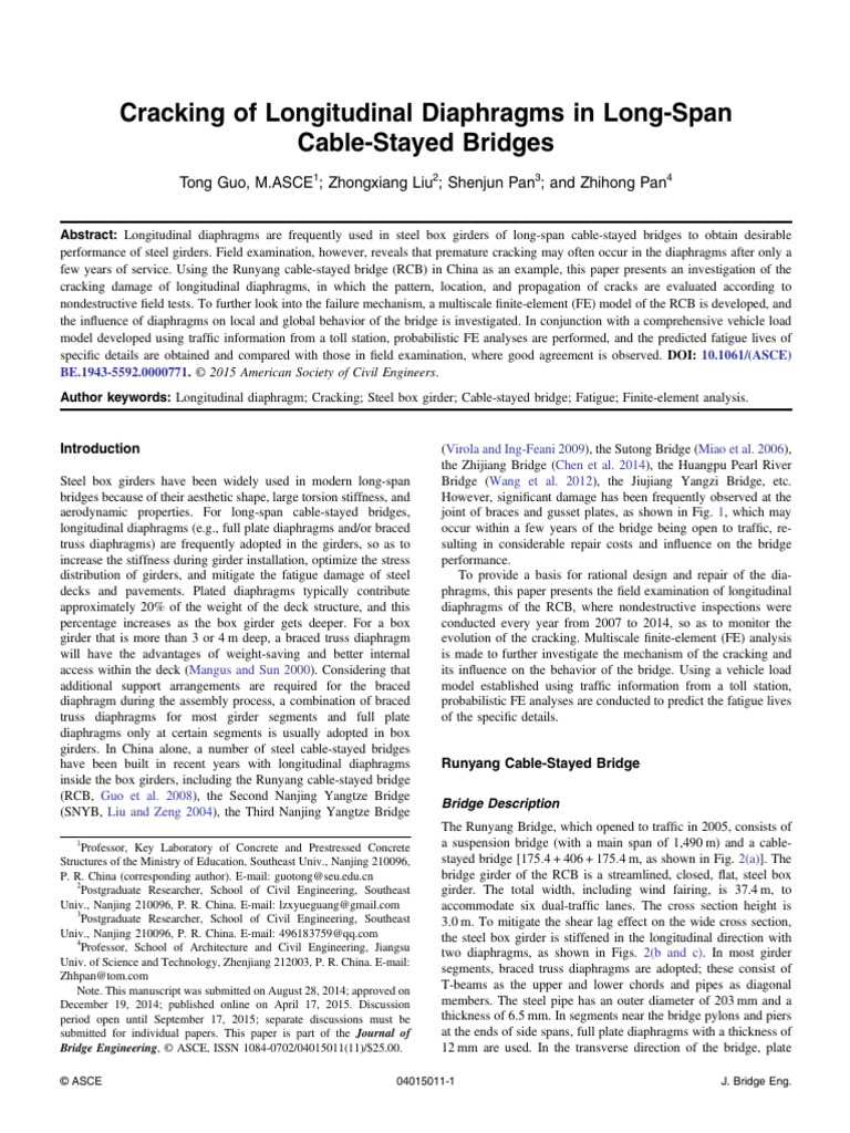 Cracking of Longitudinal Diaphragms in Long-Span | PDF | Fracture | Bridge