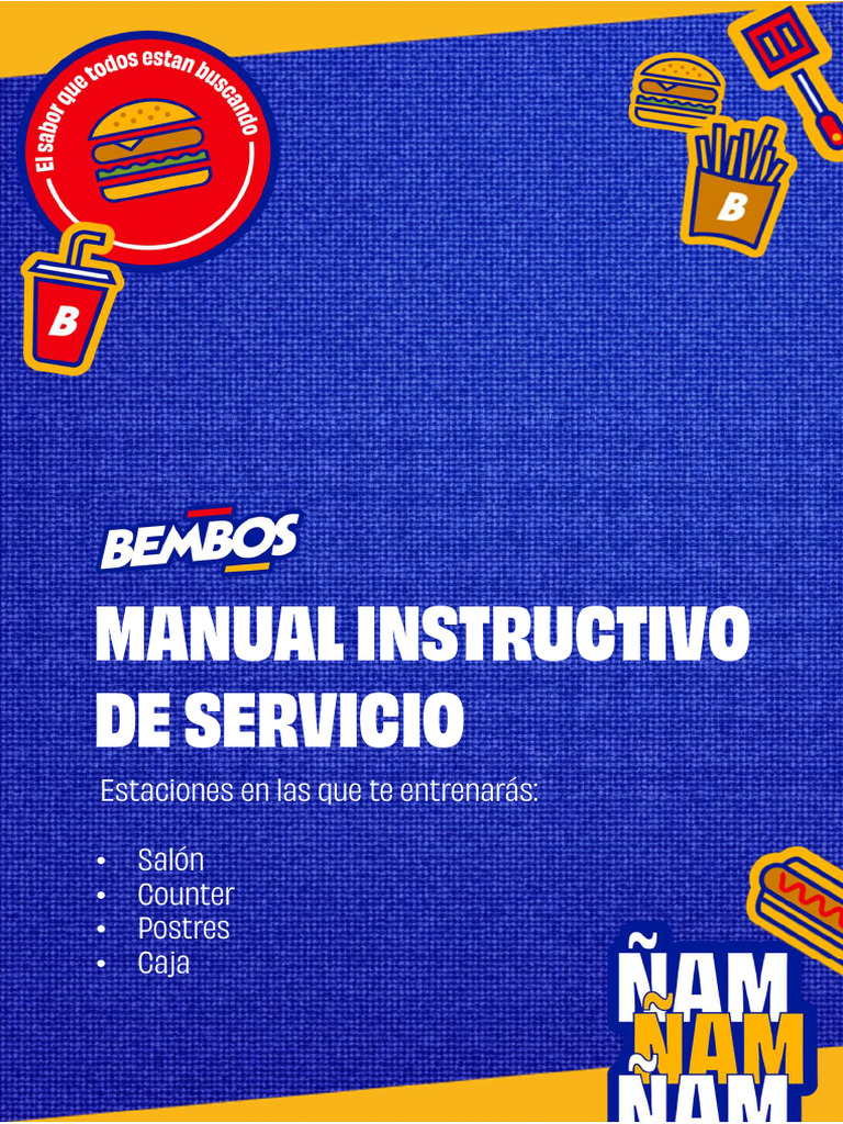 Manual Instructivo de Bembos | PDF | Agua | Lavado de manos