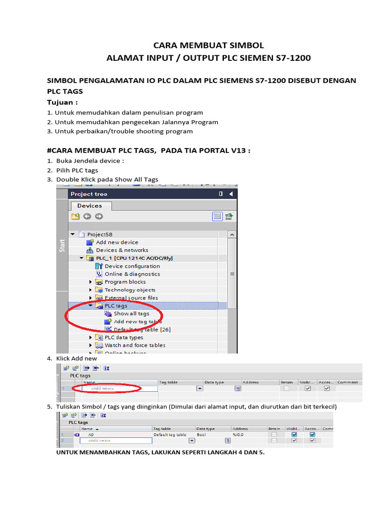 03 Cara Membuat Simbol Atau Tags Plc Siemens s7-1200-1 | PDF