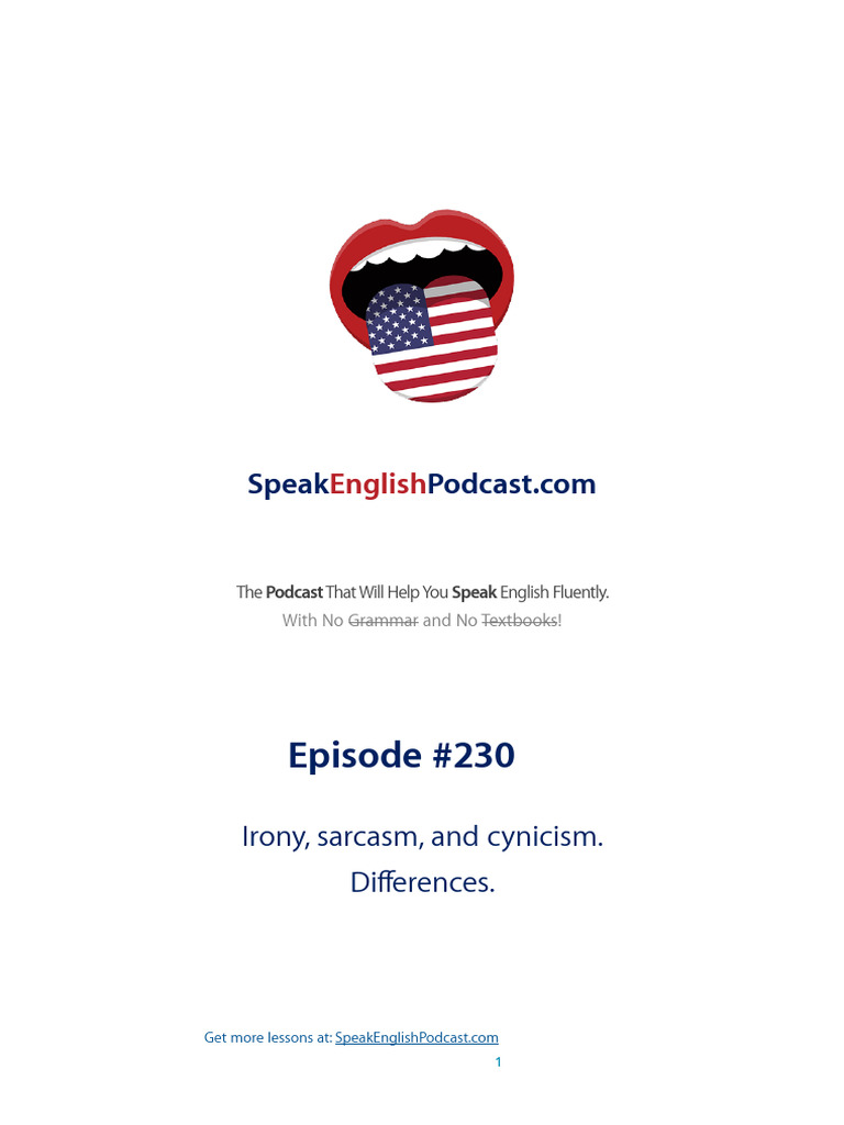 230 The Difference Between Irony Sarcasm and Cynicism | PDF | Irony