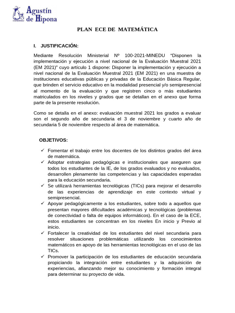 Plan Ece | PDF | Educación primaria | Aprendizaje