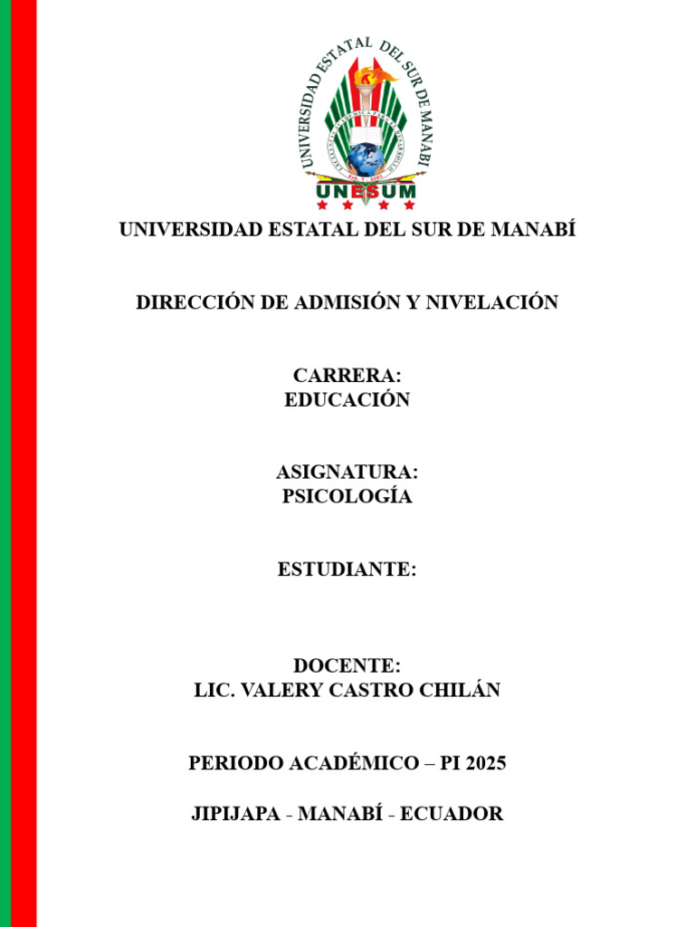 Formato de Car-tula 1 - Psicolog-A.docx | PDF