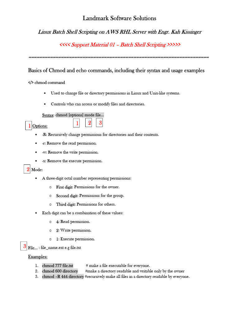 Linux Shell Scripting Basics on AWS | PDF