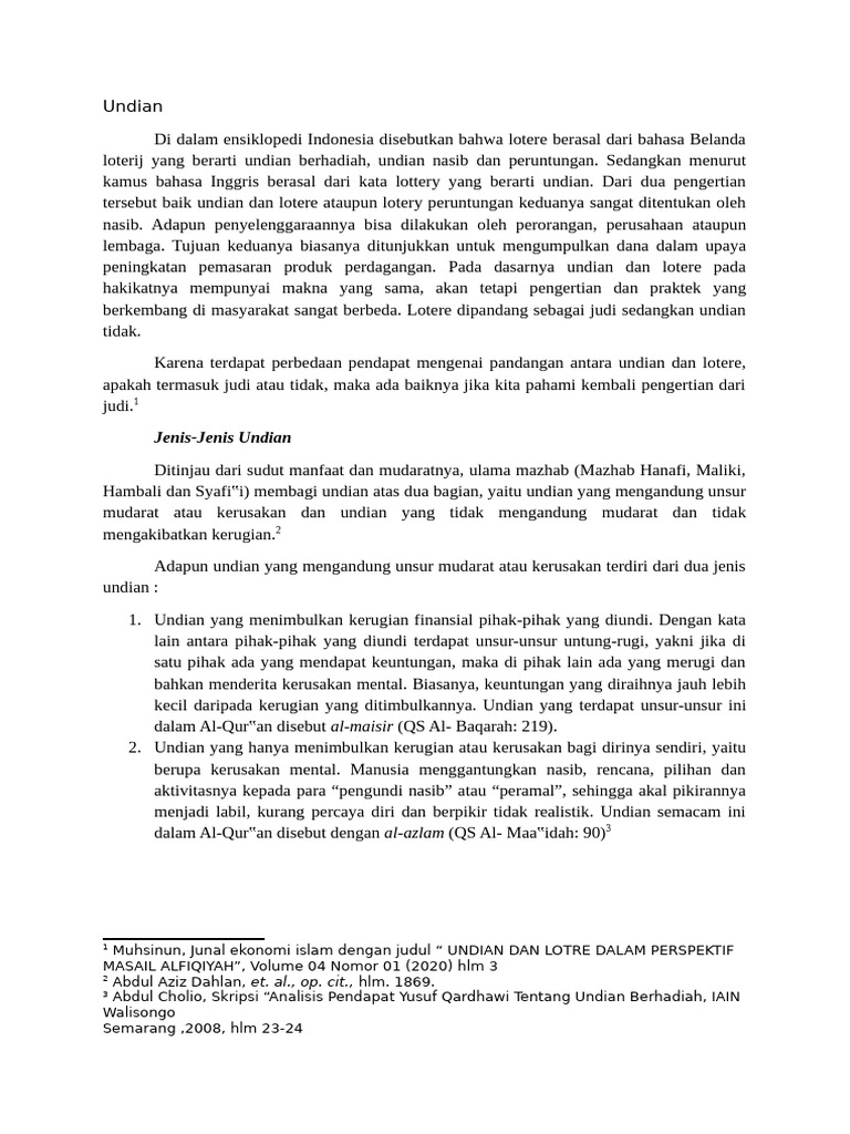 Penertian Undian Dan Jenis Jenisnya | PDF
