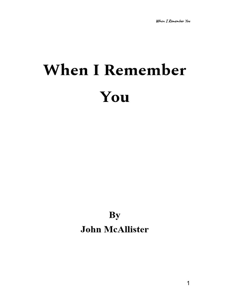 When I Remember You | PDF