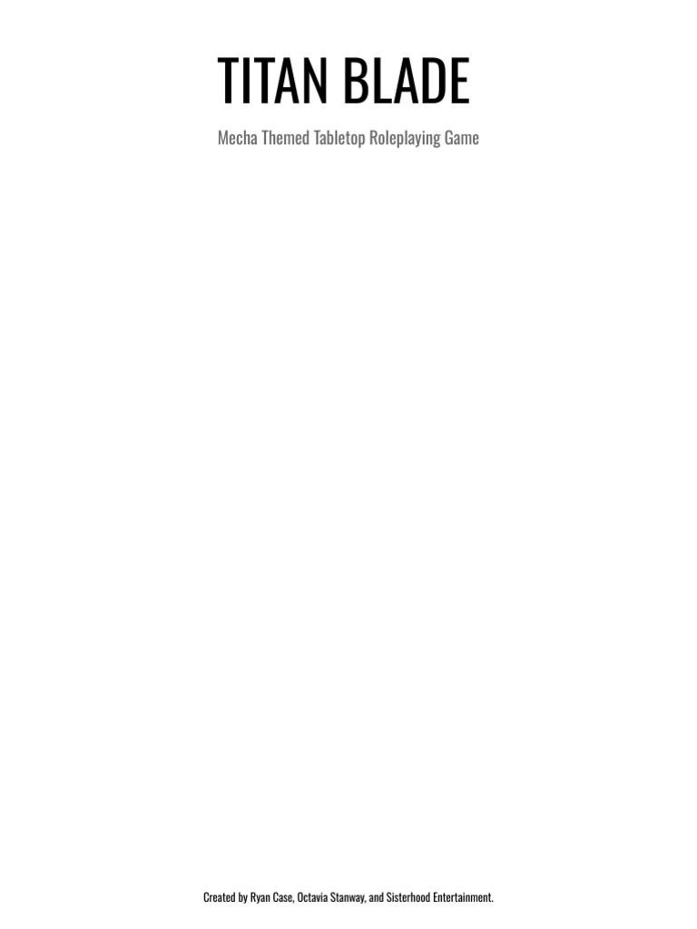 Titan Blade: Mecha TTRPG Core Rules | PDF | Tabletop Role Playing Game ...