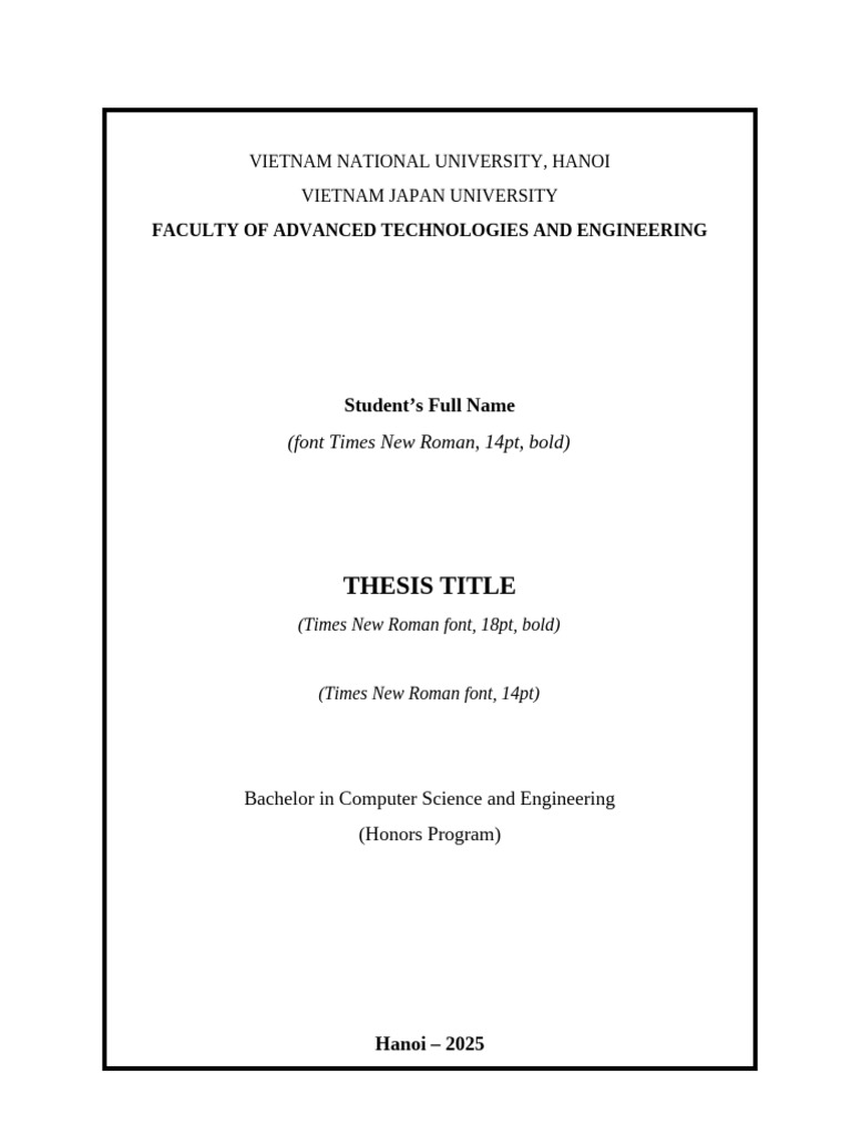 Bachelor Thesis Report Template | PDF