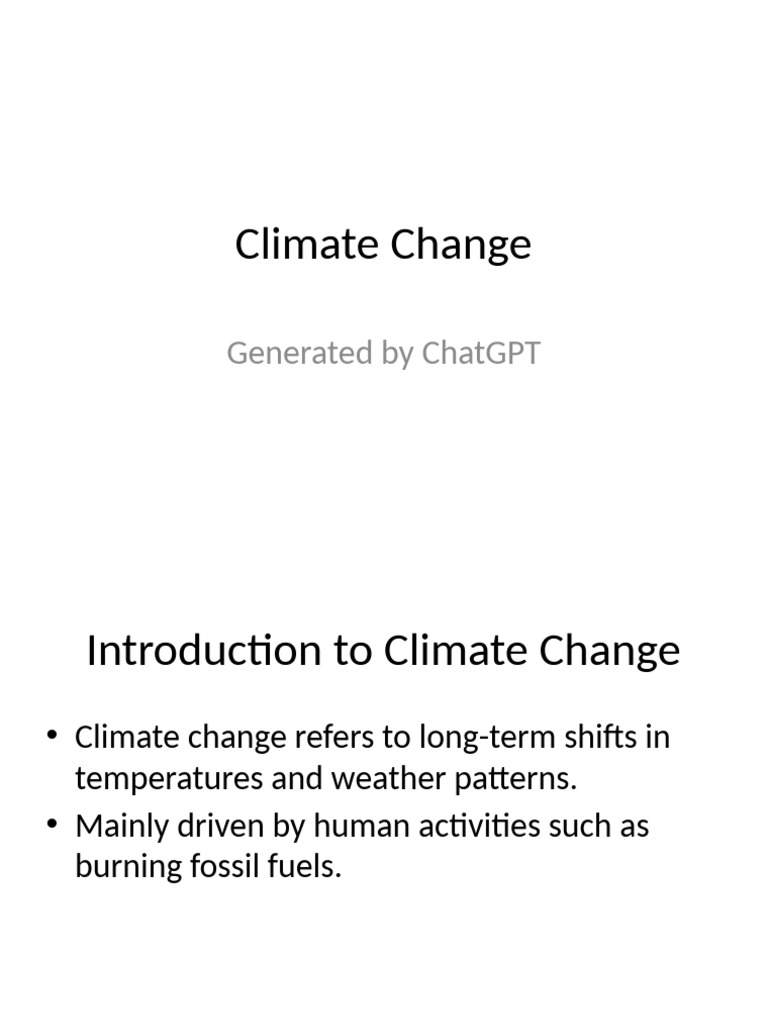 Climate Change Presentation | PDF
