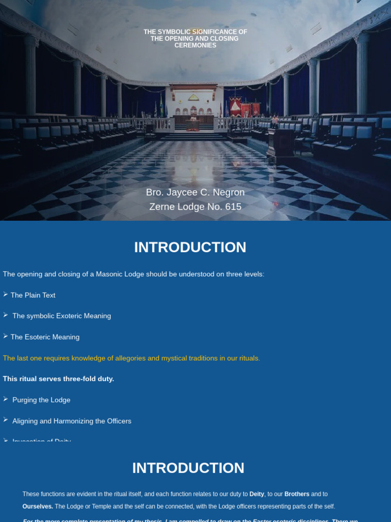 Masonic Lodge Opening and Closing Rituals | PDF | Mind