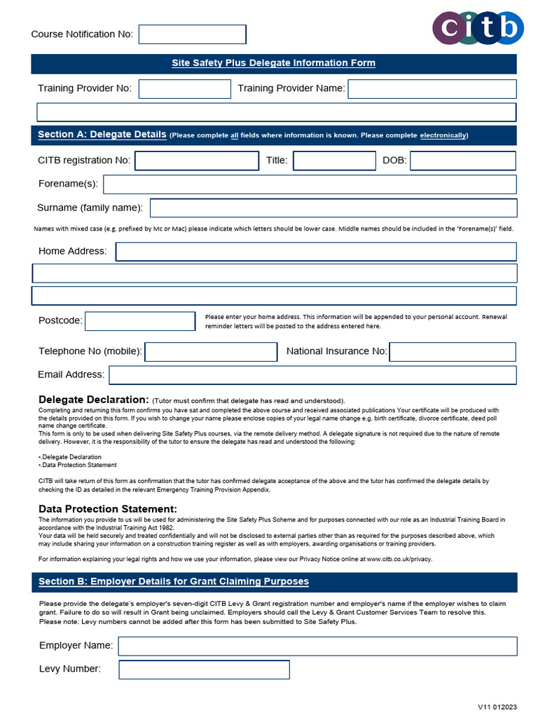 Delegate Information Form (DIF) | PDF
