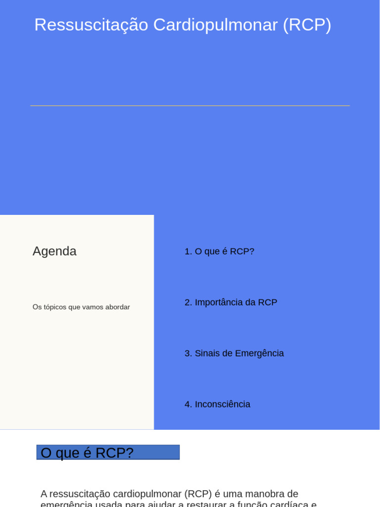 Ressuscitao Cardiopulmonar RCP | PDF | Reanimação cardiopulmonar ...