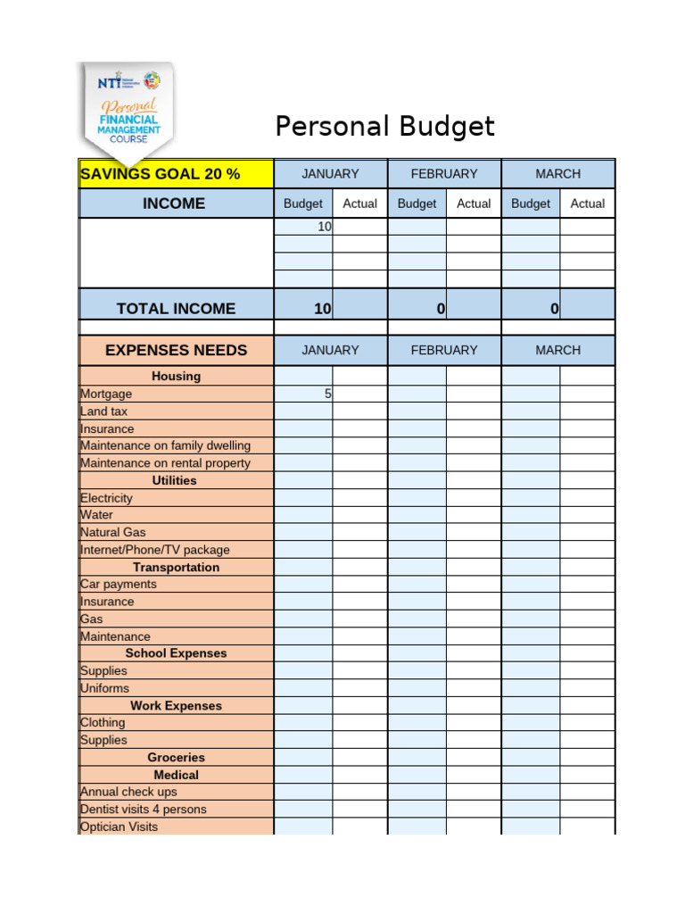 Personal Budget Template | PDF | Economies